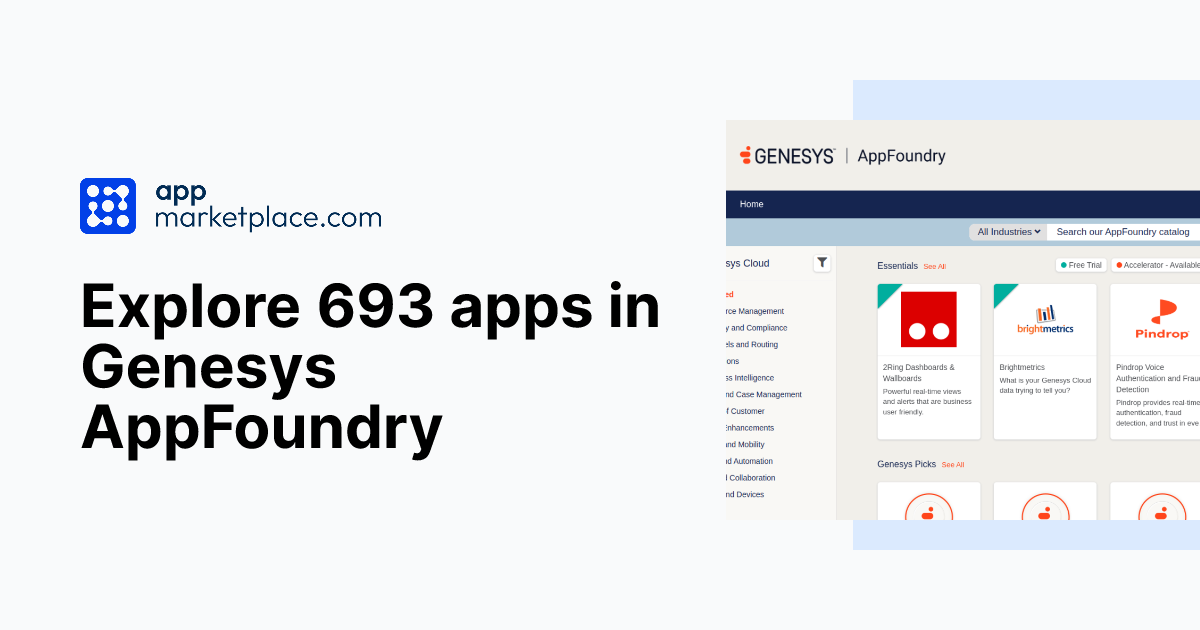 Explore 693 apps in Genesys AppFoundry
