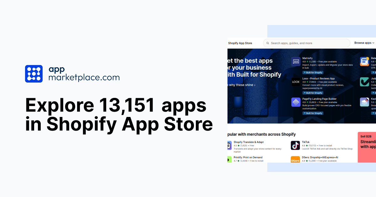 Explore 13,151 apps in Shopify App Store
