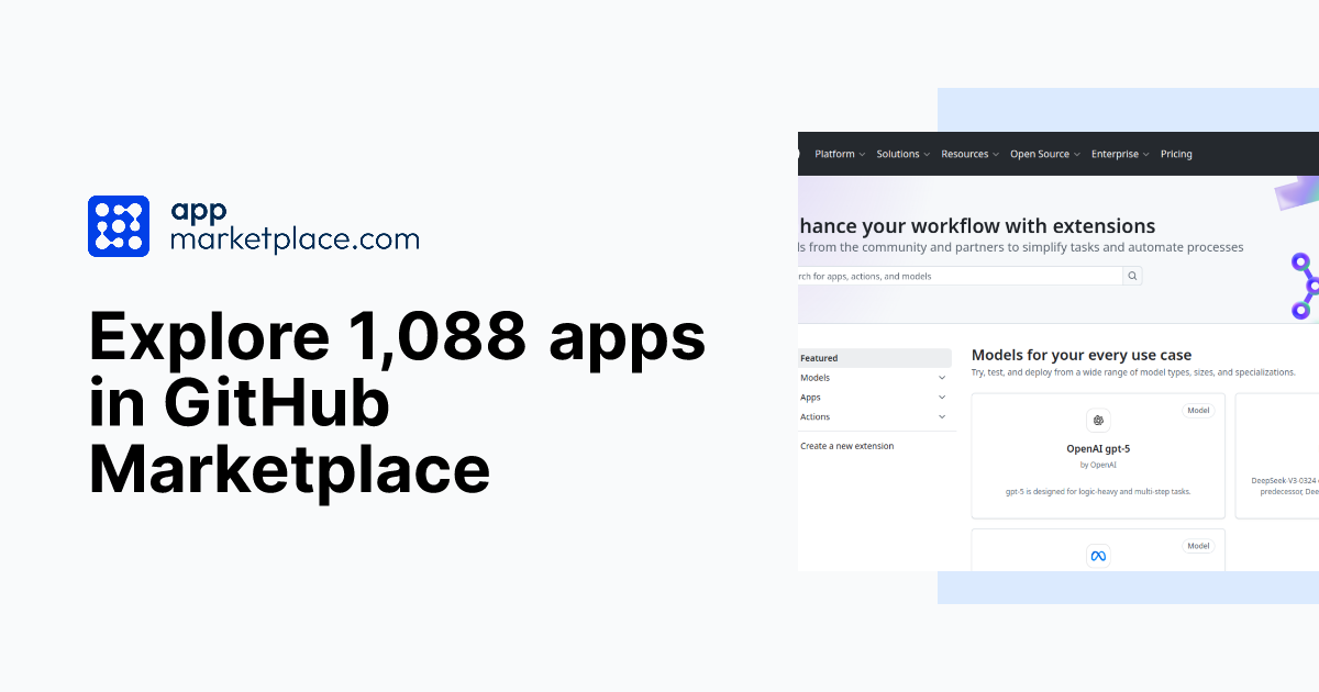 Explore 1,088 apps in GitHub Marketplace