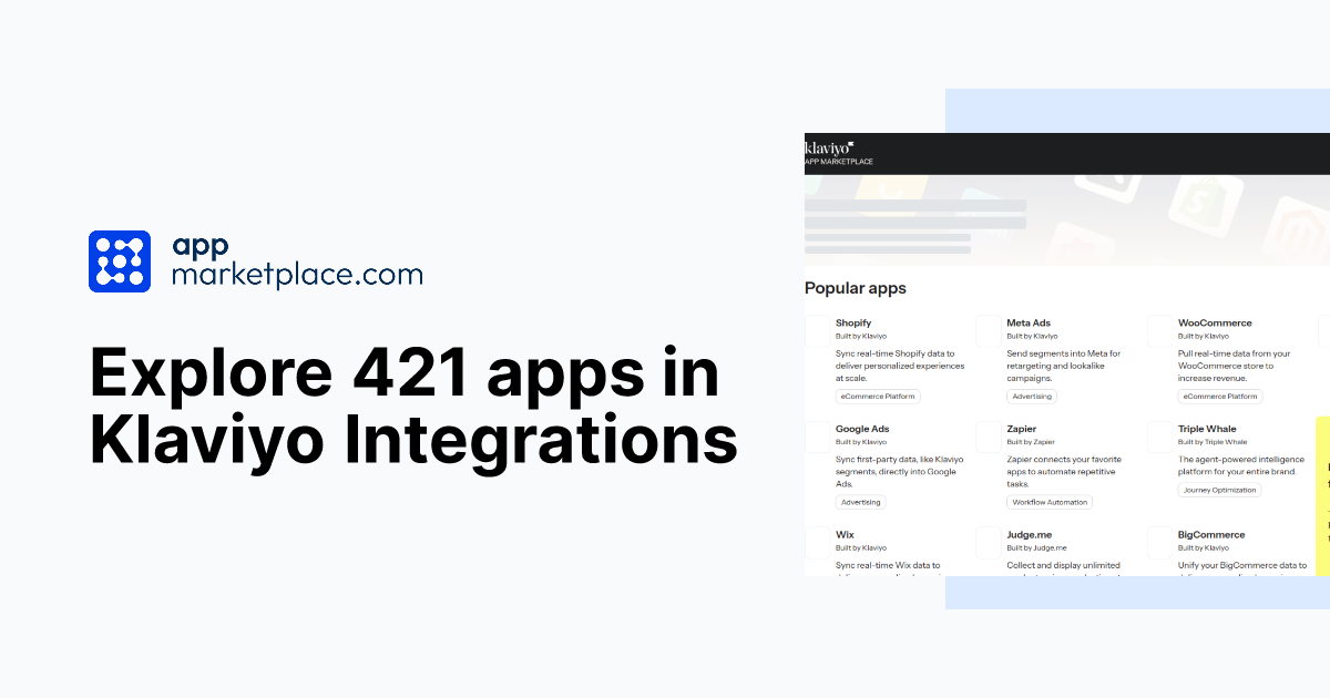 Explore 421 apps in Klaviyo Integrations