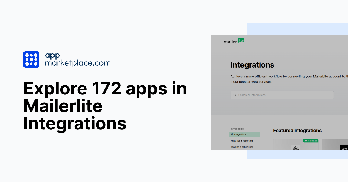 Explore 172 apps in Mailerlite Integrations