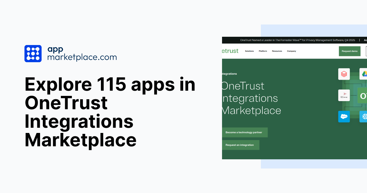 Explore 115 apps in OneTrust Integrations Marketplace