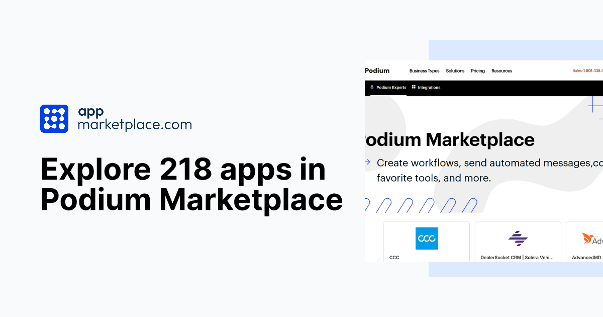 Explore 218 apps in Podium Marketplace